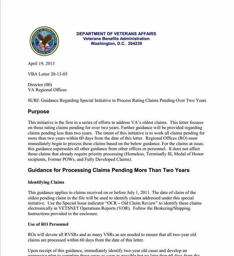 NOT SO FAST ON THE FAST LETTER, ALLISON | Veterans Claims Help